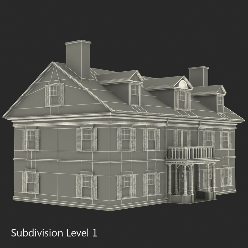 3d model colonial house build