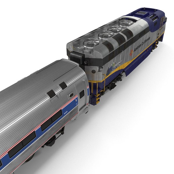 diesel electric train amtrak 3d max