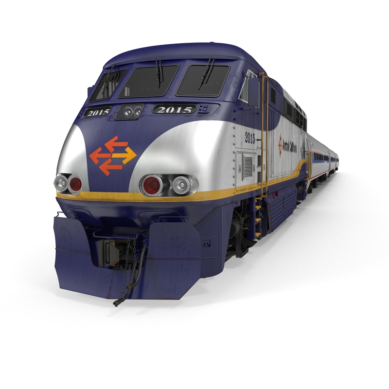 diesel electric train amtrak 3d max