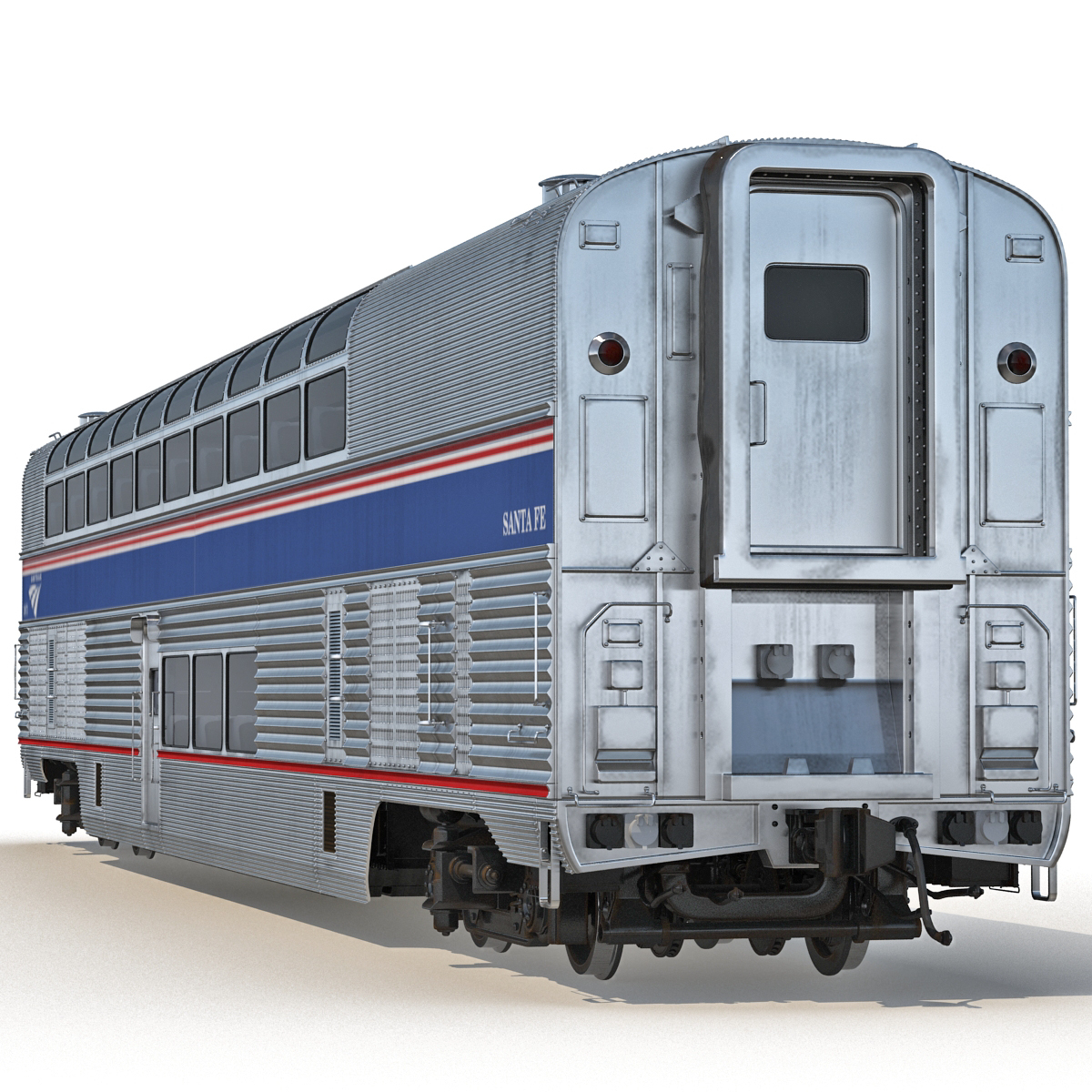 passenger double deck train 3d max