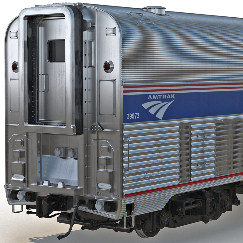 passenger double deck train 3d max