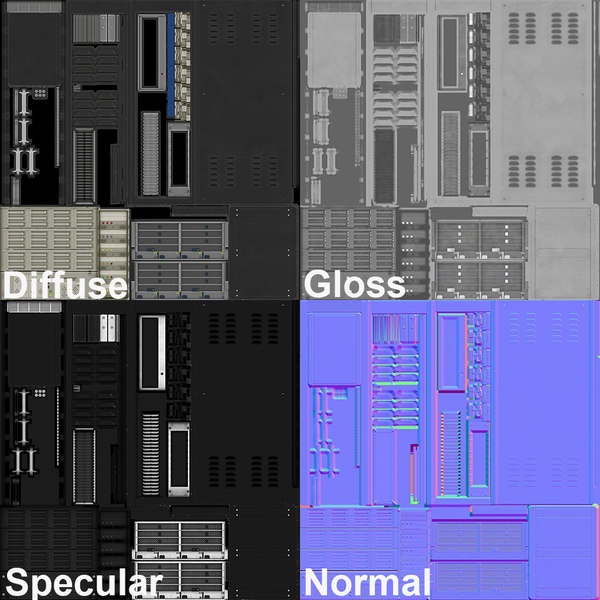 3d model of server asset polys