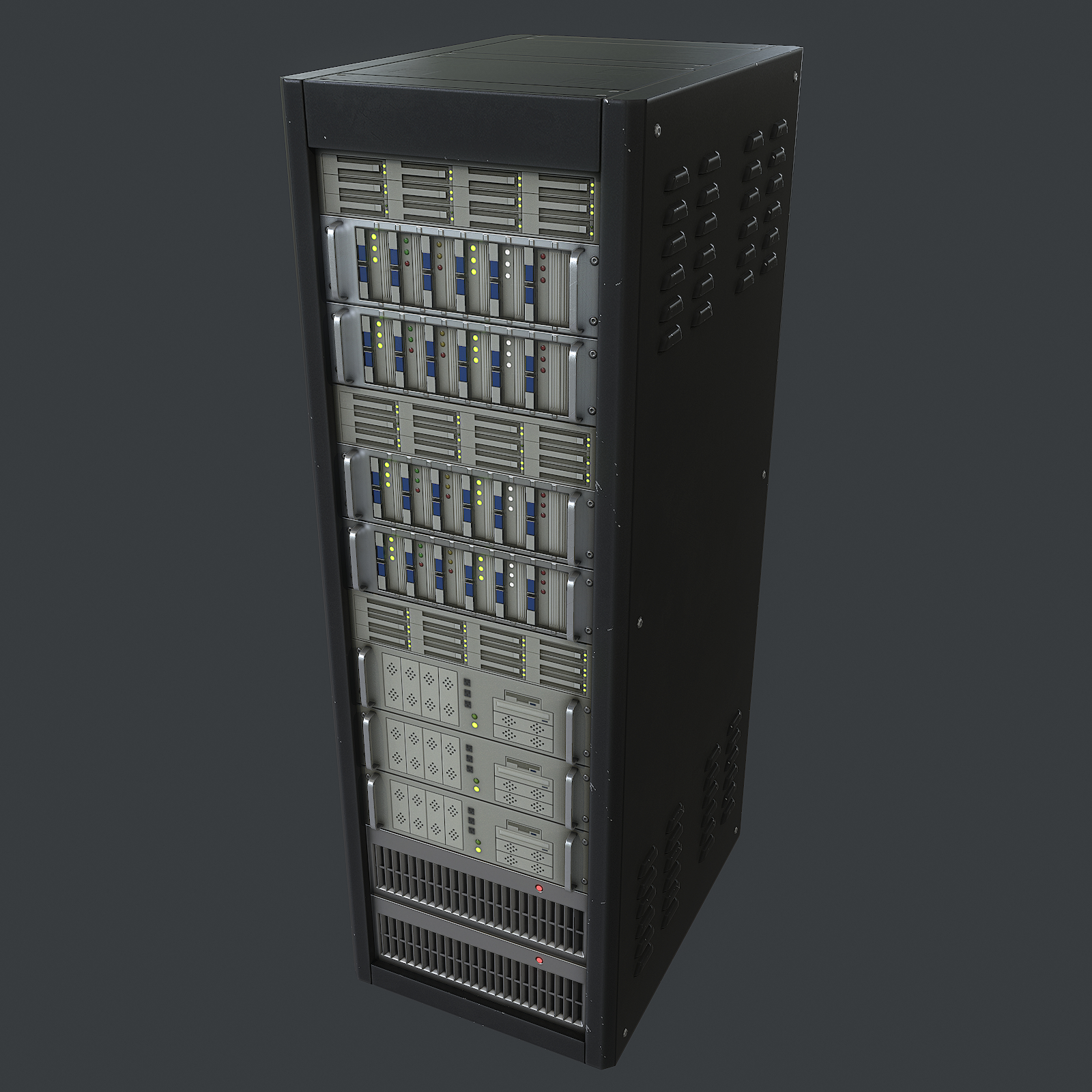 3d model of server asset polys