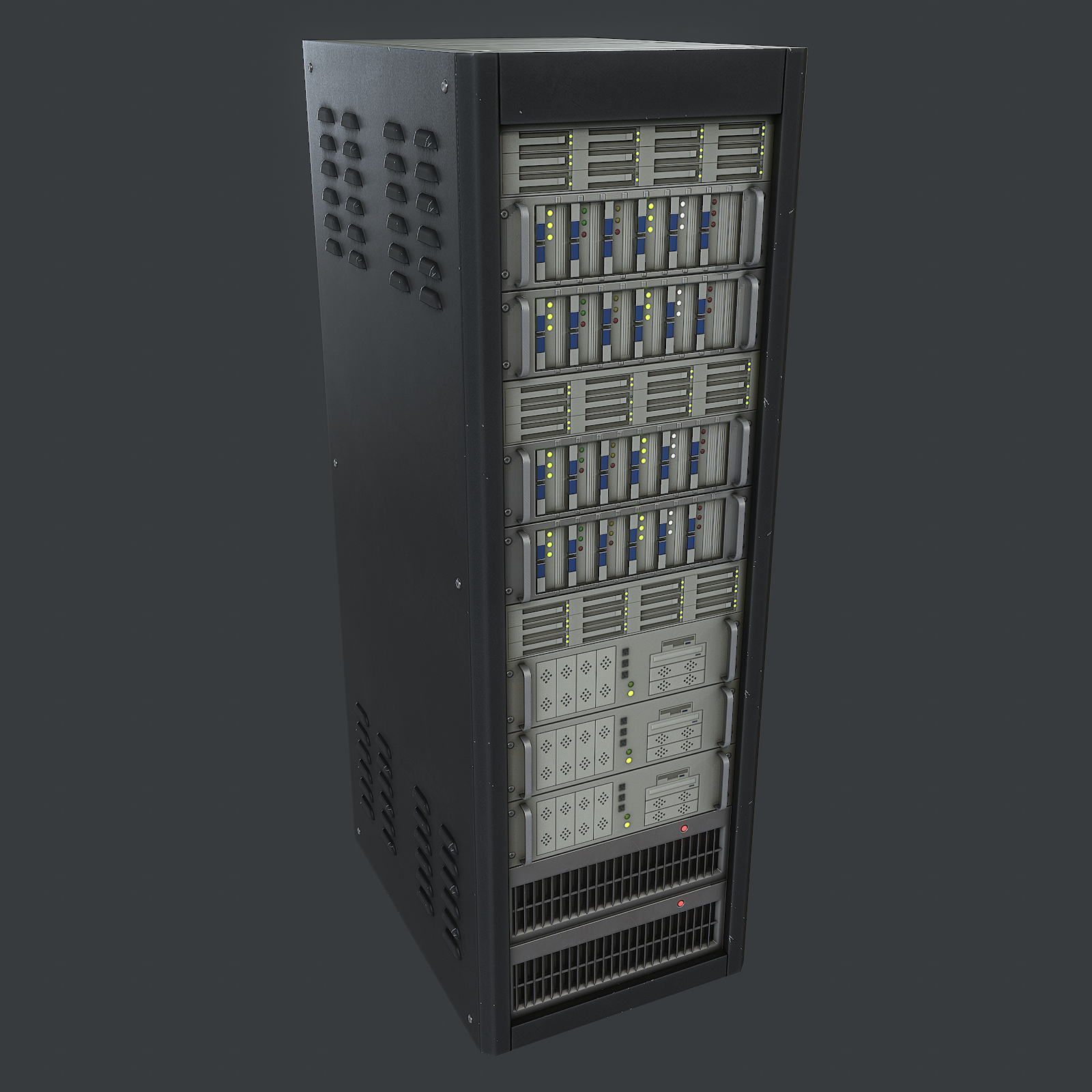 3d model of server asset polys