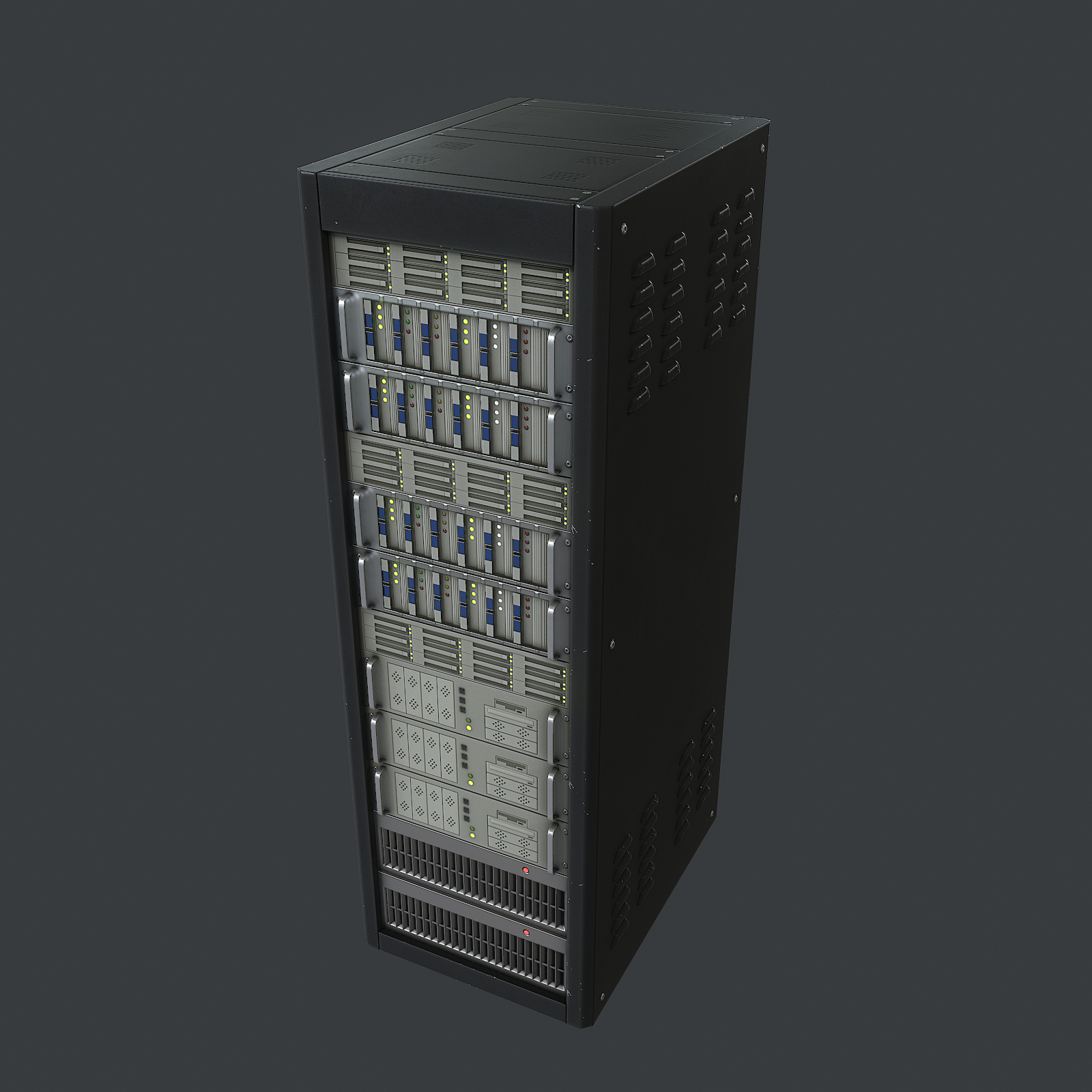 3d model of server asset polys