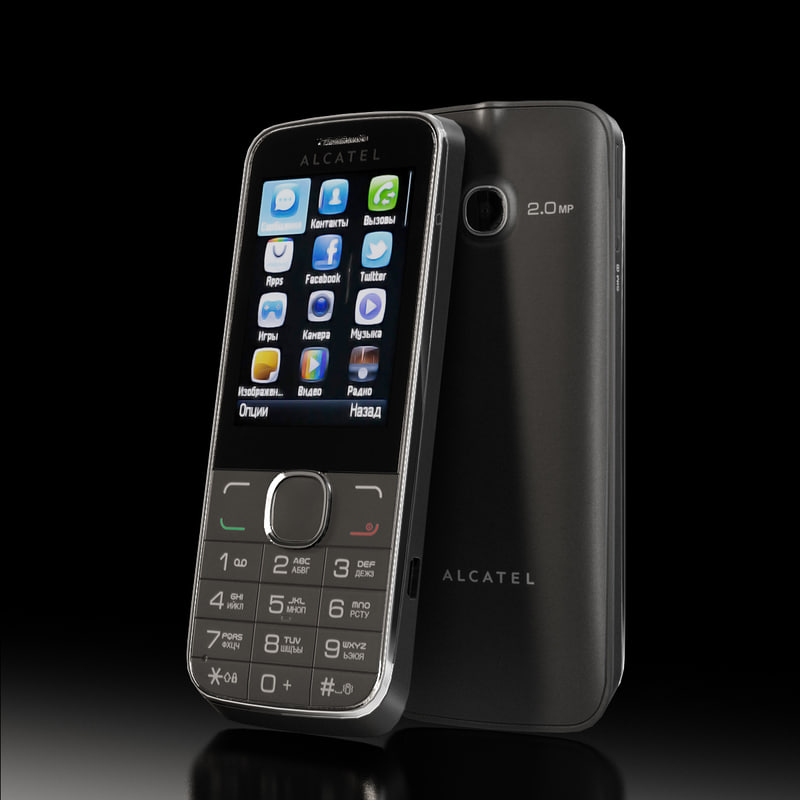 3d model low-poly alcatel ot2005 anthracite
