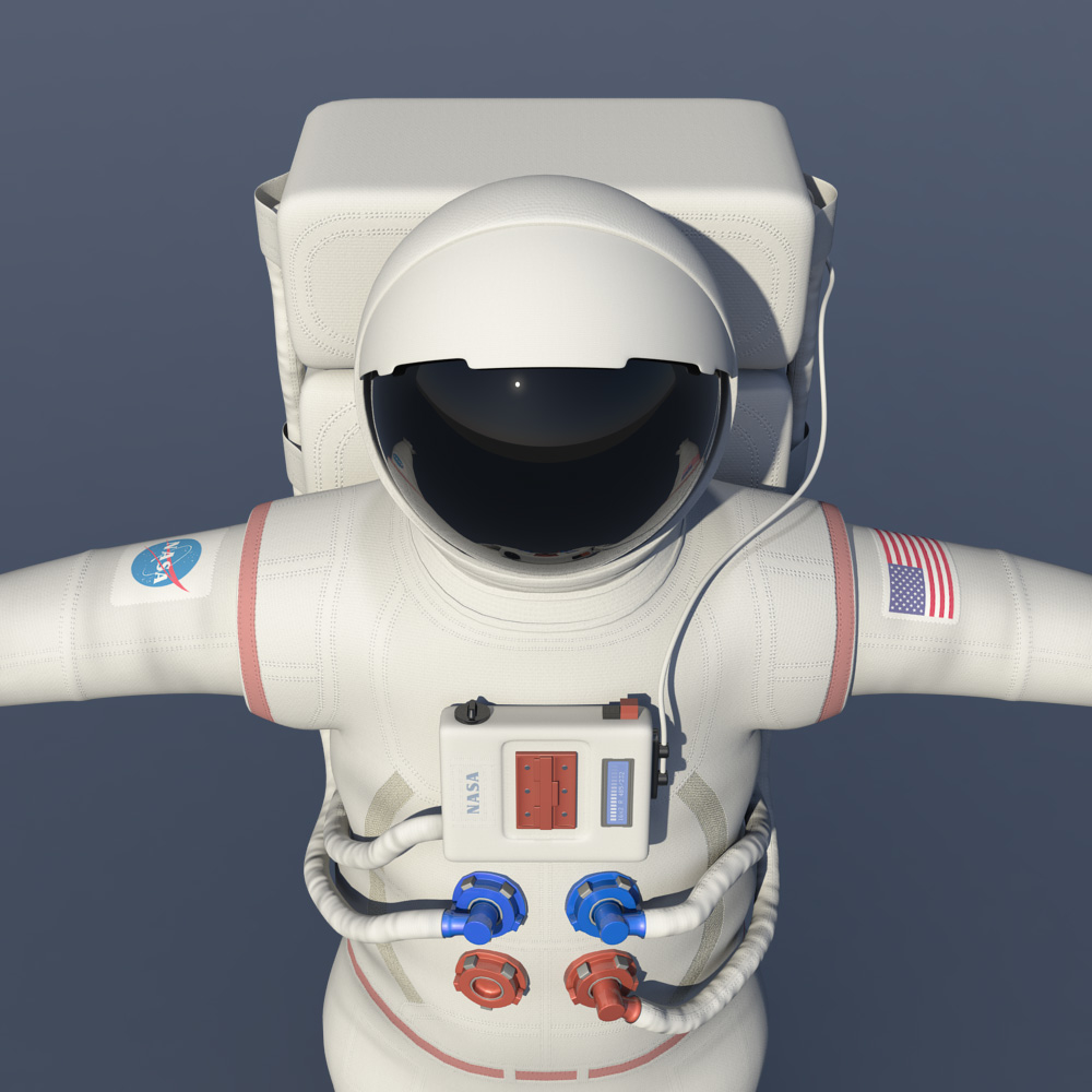 3d obj rigged nasa astronaut