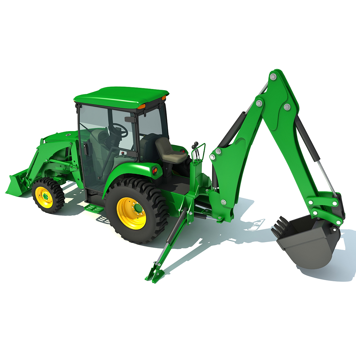 3d backhoe loader model