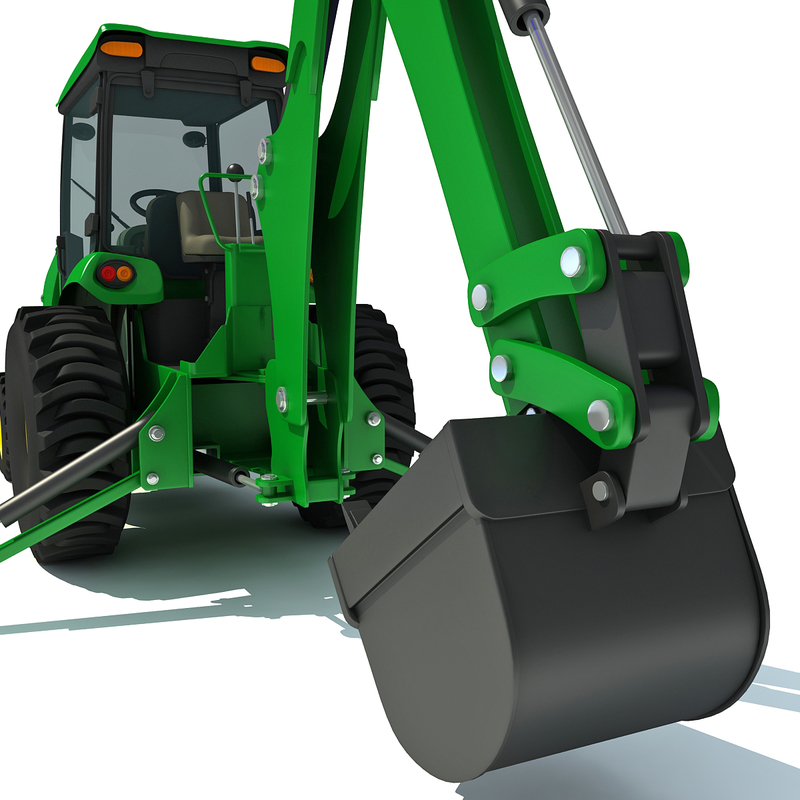 3d backhoe loader model