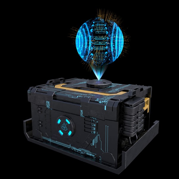 3d model of futuristic crate