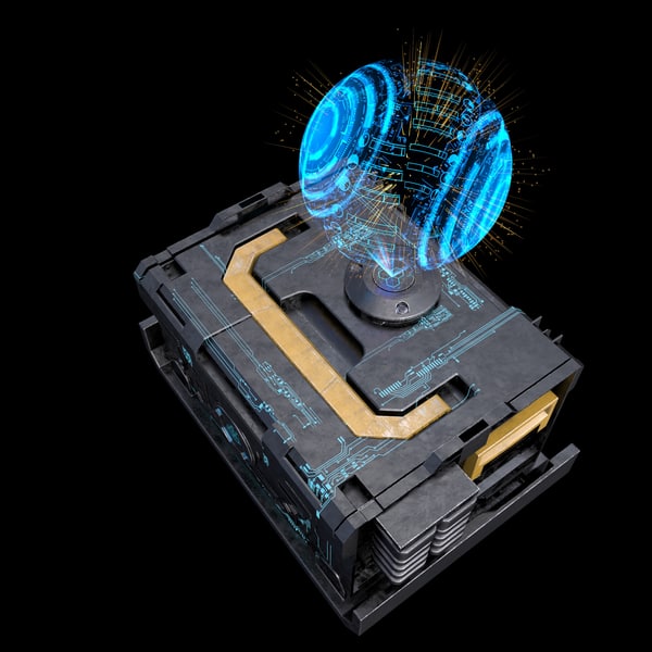 3d model of futuristic crate