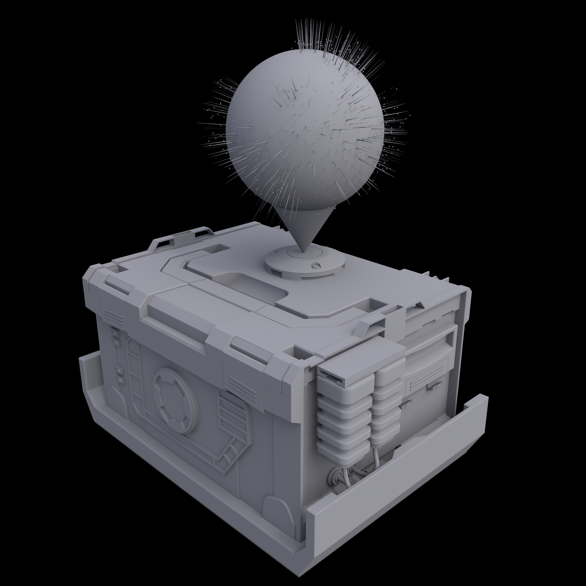 3d model of futuristic crate