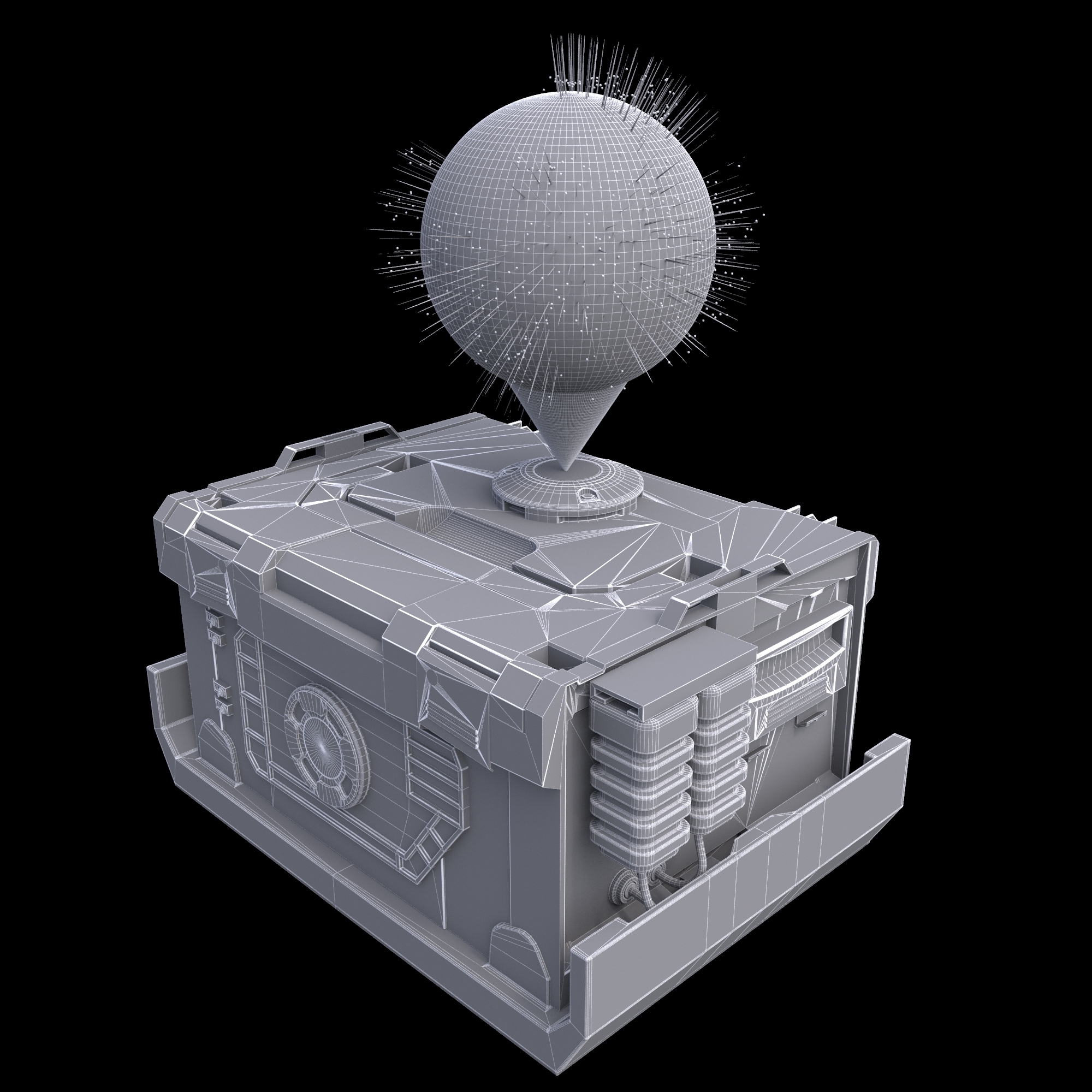3d model of futuristic crate