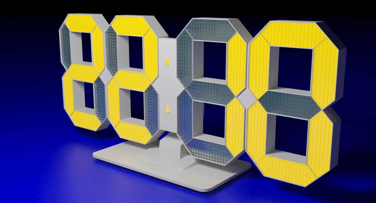 3d model clock digital