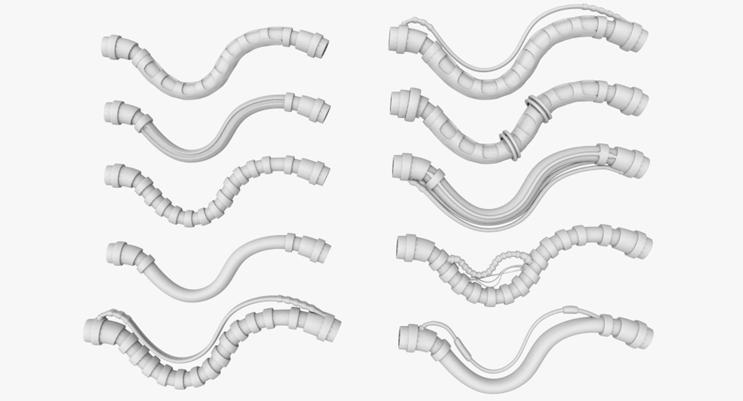 3d model tubes parts mechanical