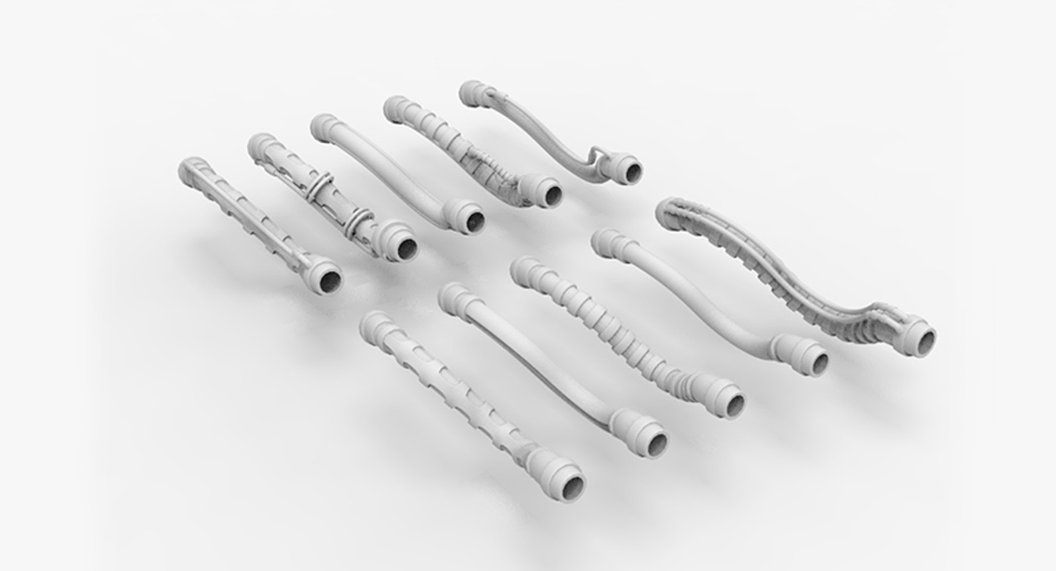 3d model tubes parts mechanical