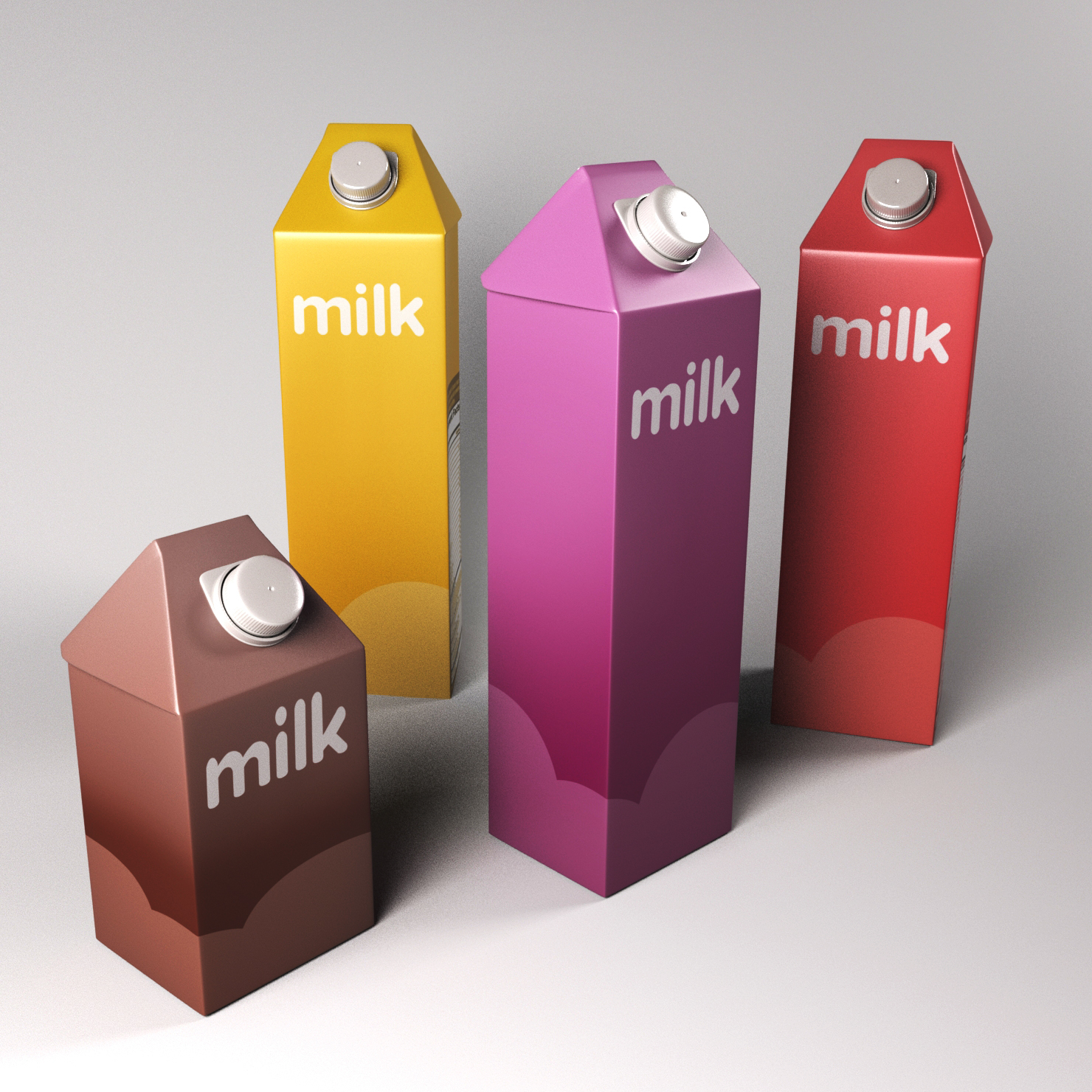 milk pack 3d obj