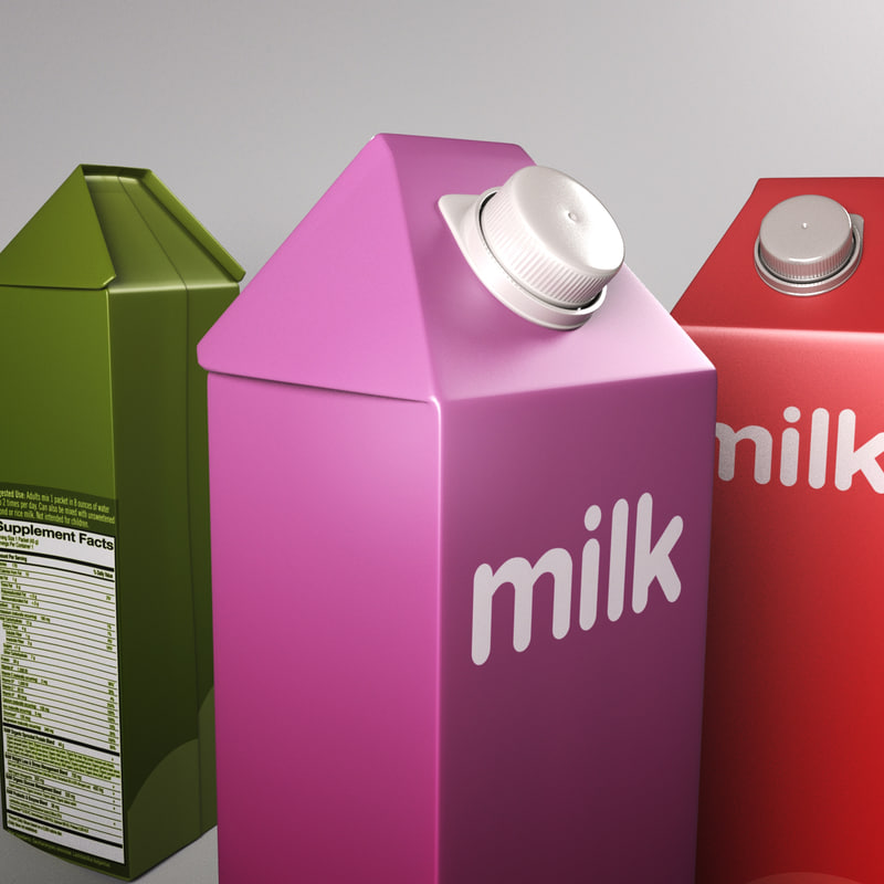 milk pack 3d obj
