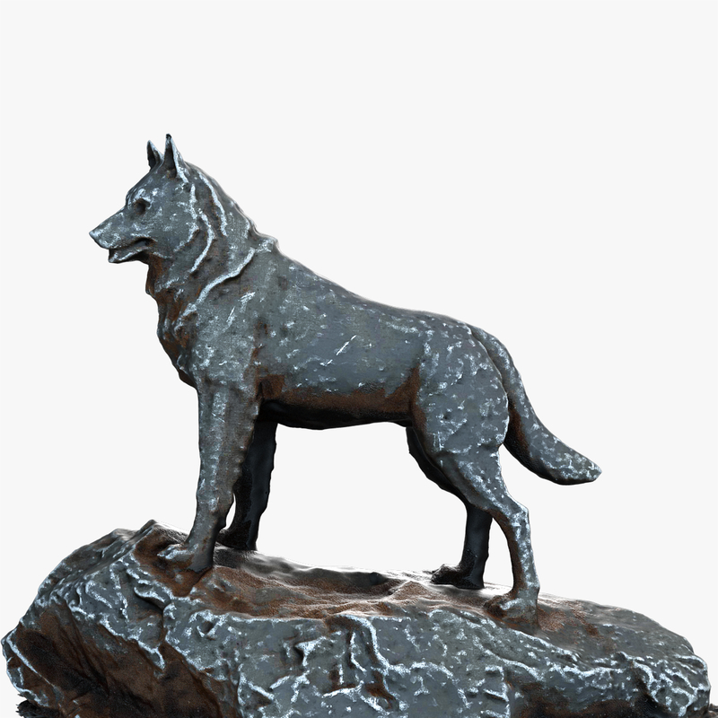 dog haskey statue max