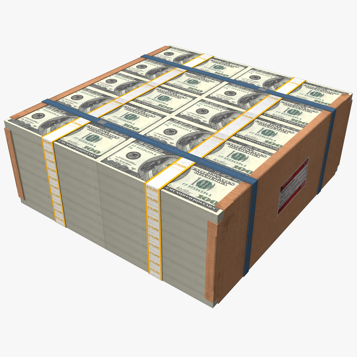 american money pack 3d model