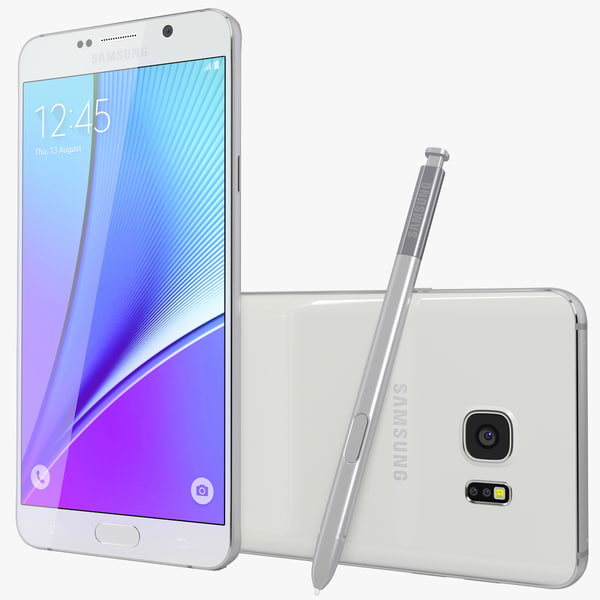 realistic galaxy note5 white 3d model