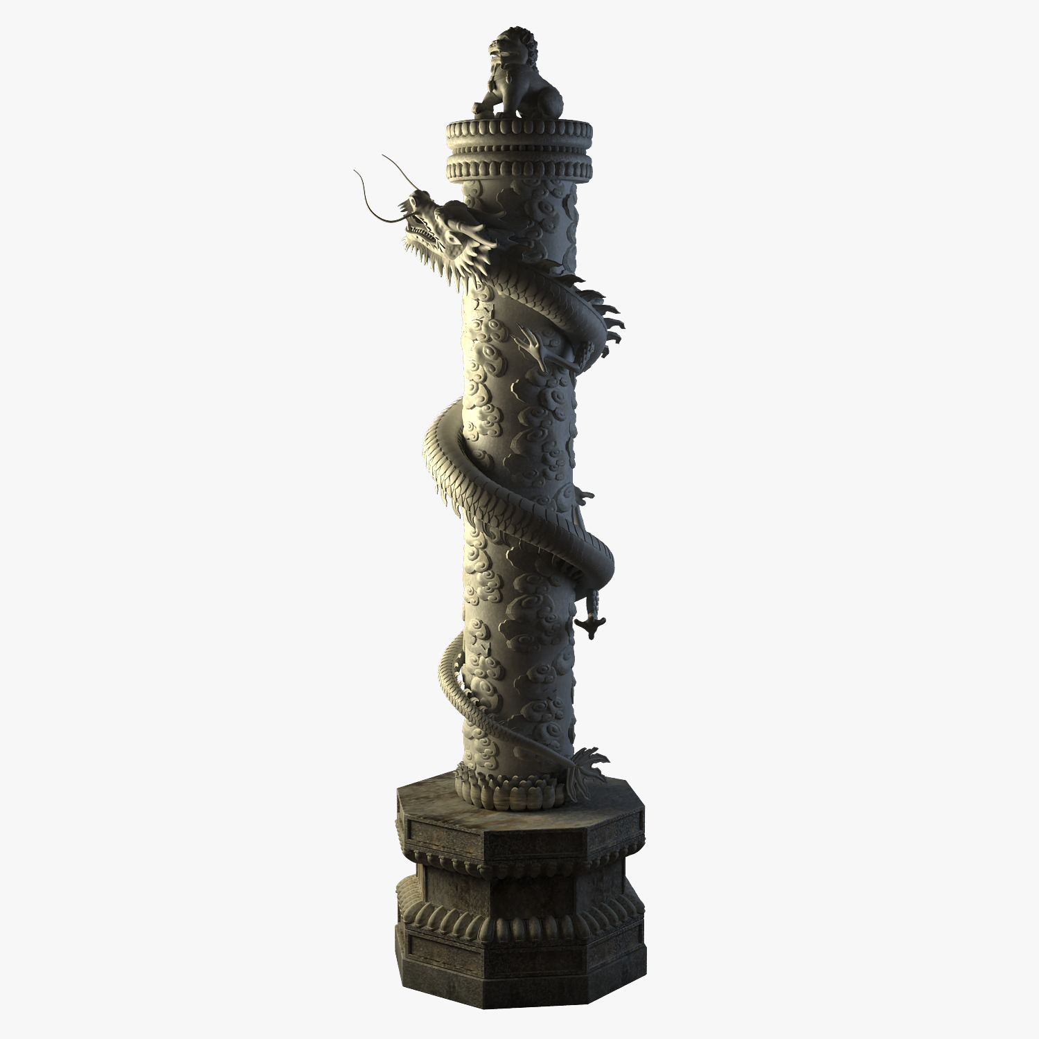 chinese dragon pillar 3d 3ds