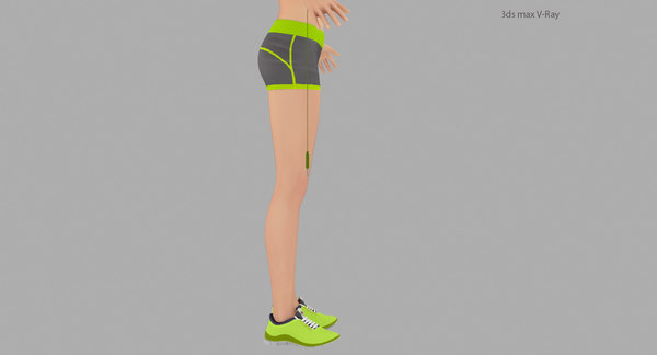 3d model fitness workout girl