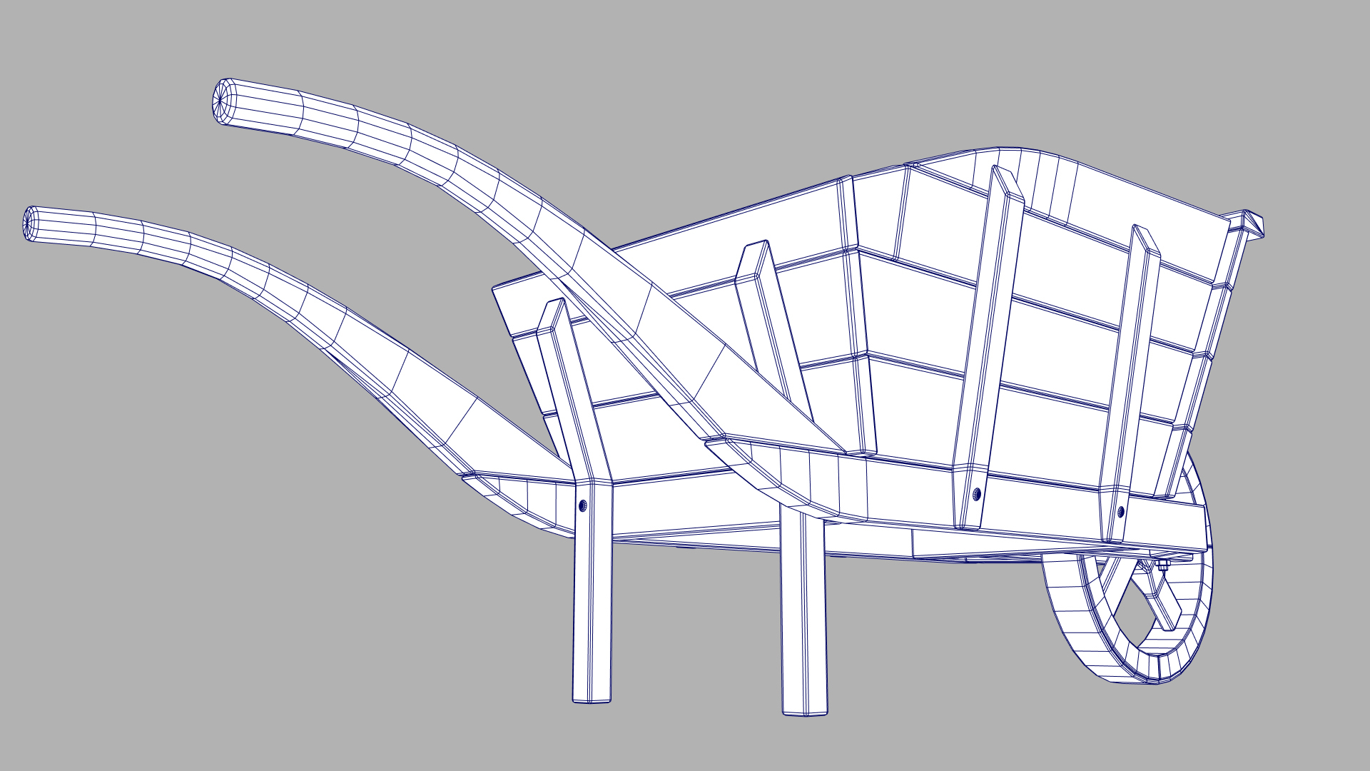 obj wood wheelbarrow