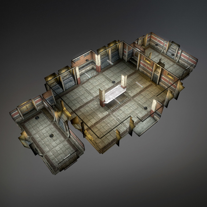 3ds sci-fi interior armory