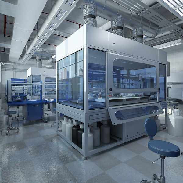3d scene laboratory equipment hd model