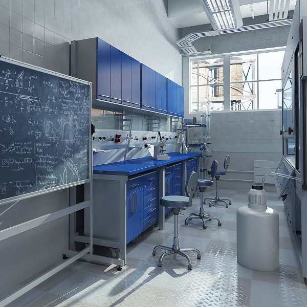 3d scene laboratory equipment hd model