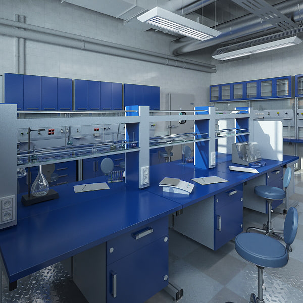 3d scene laboratory equipment hd model