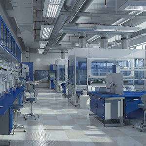 3d scene big hd laboratory
