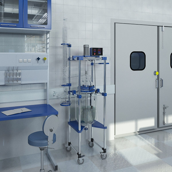 3d scene laboratory equipment hd model
