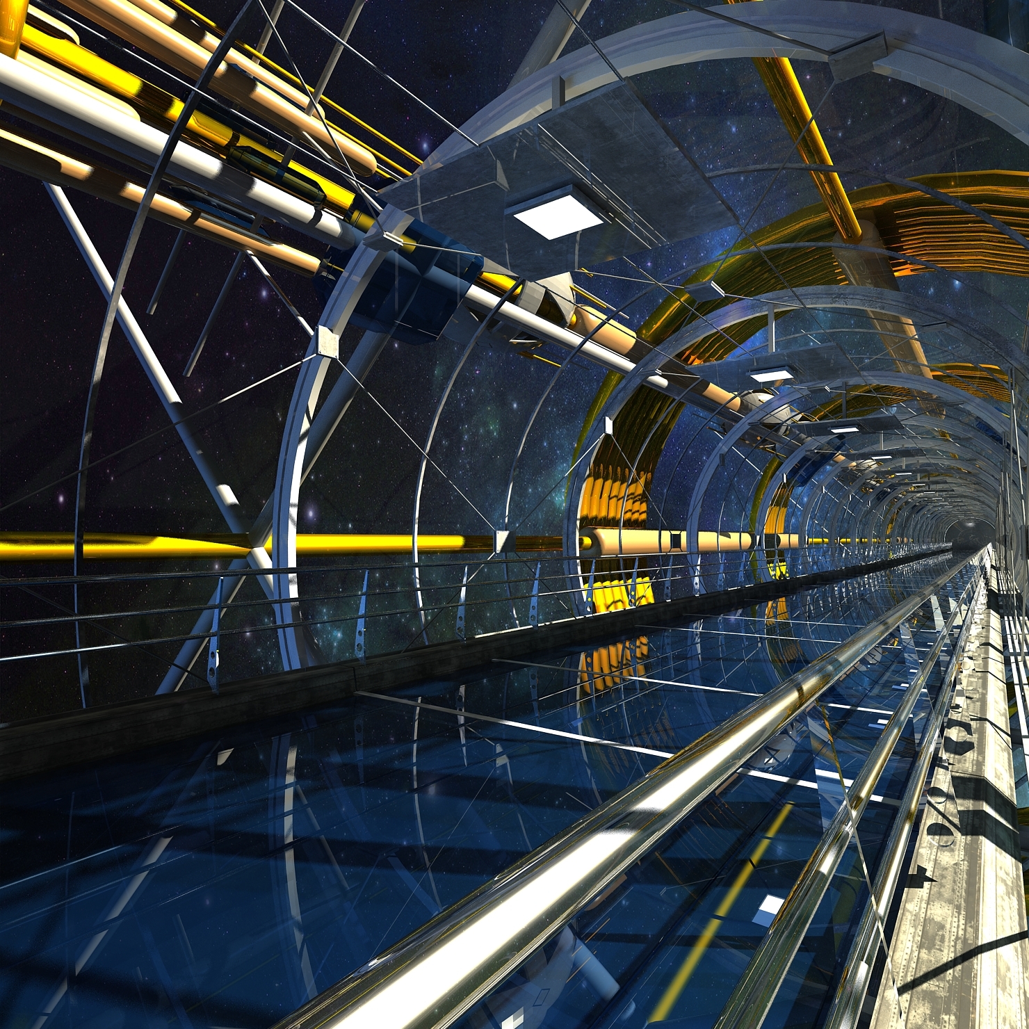 3ds max space tunnel structures