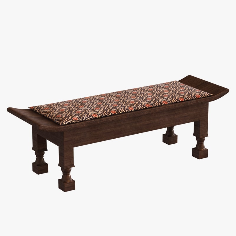 3d wood traditional bench