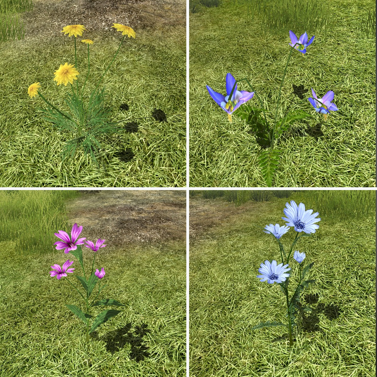 3ds max flowers 16 low-poly icons