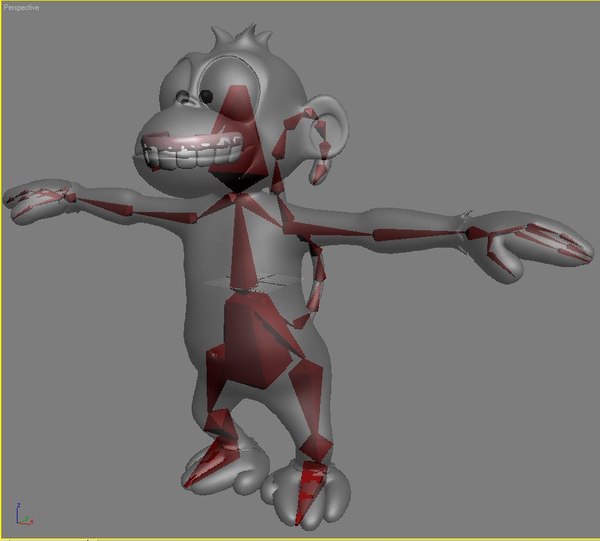 cartoon monkey rigged 3d model