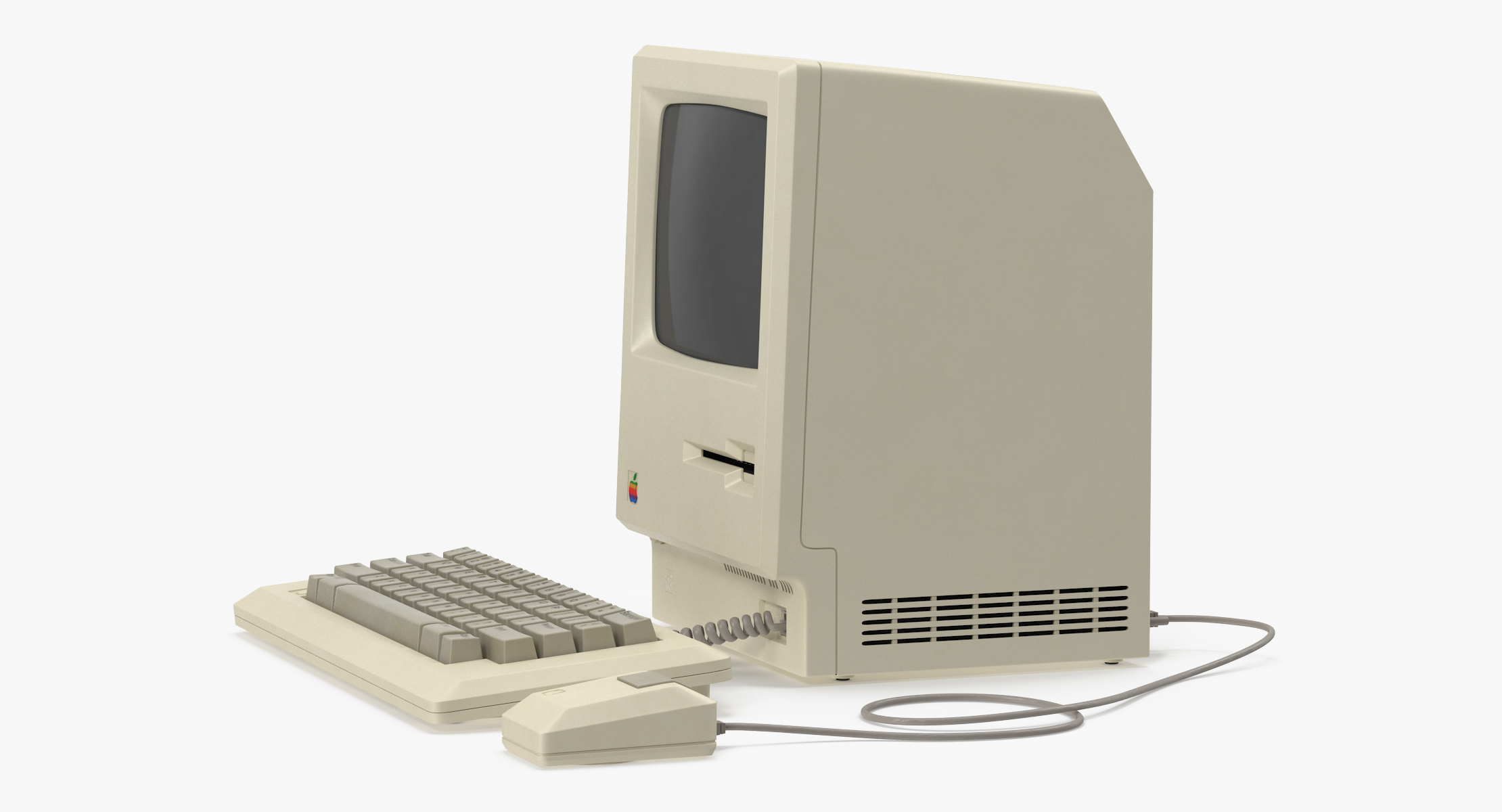 3d apple macintosh 128k model
