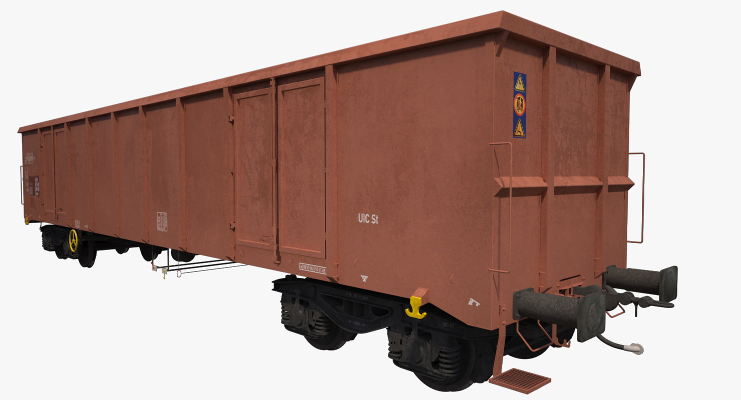 open-top box railcar eanos 3d model