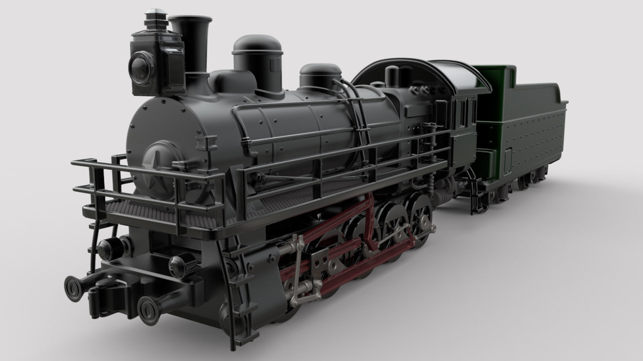 steam locomotive 3d model