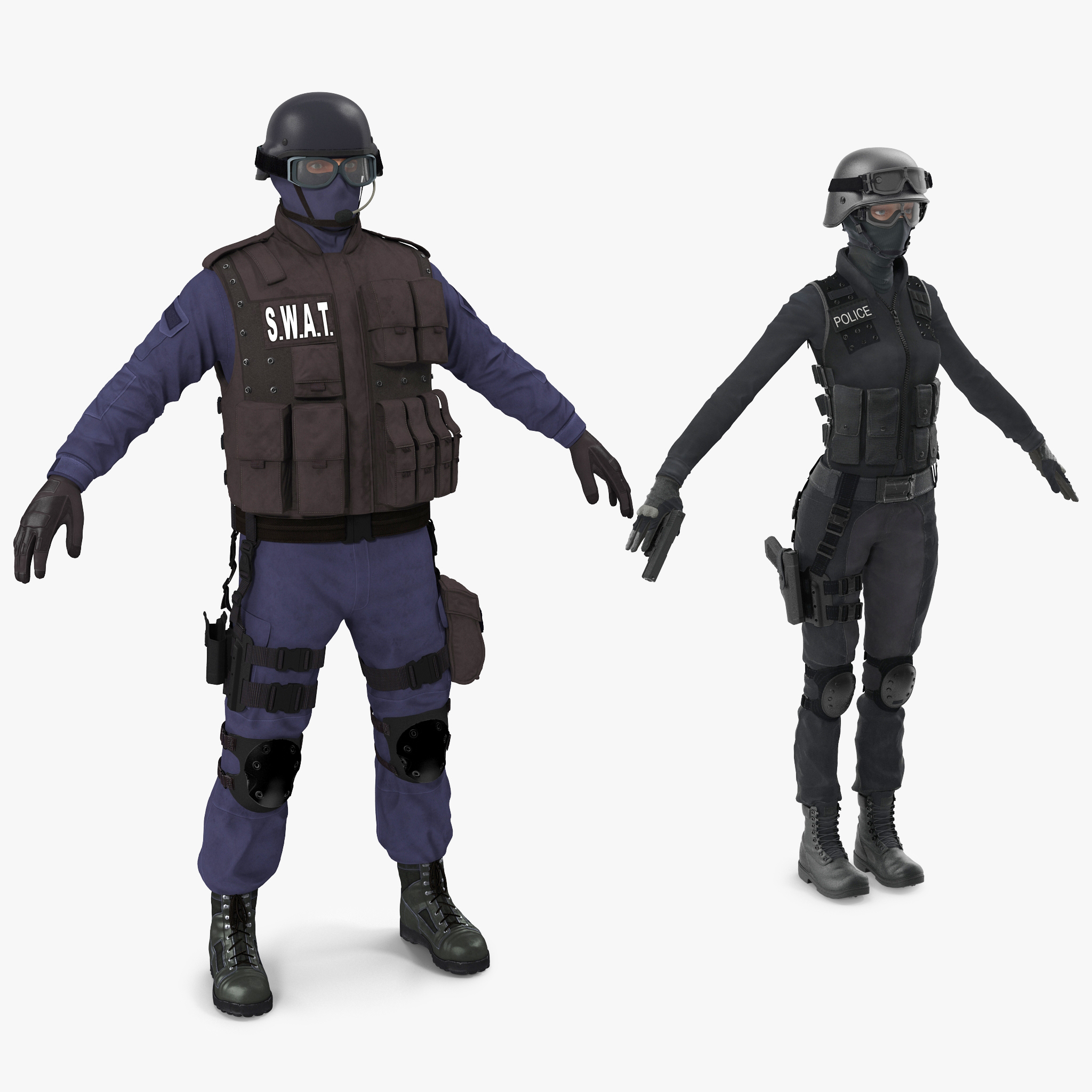 3d model swat policemans