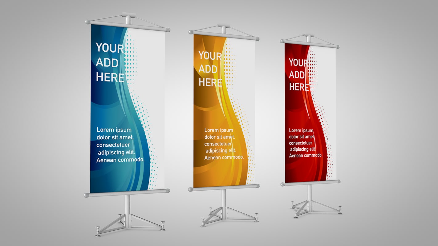 3d model banner stands