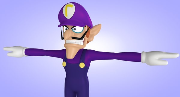 3d model waluigi rigged cartoon