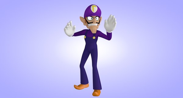 3d model waluigi rigged cartoon