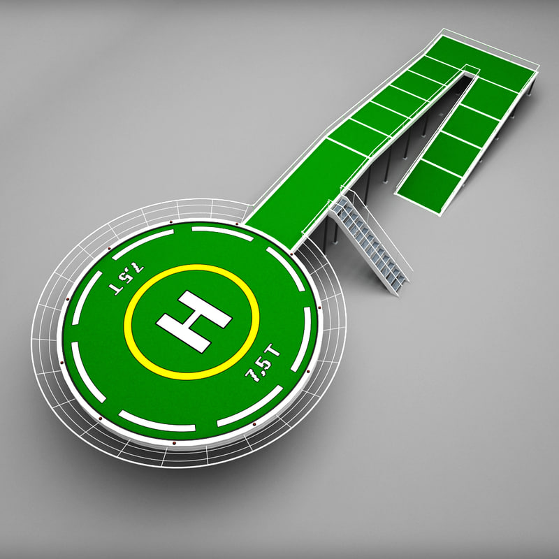 3d helicopter pad model