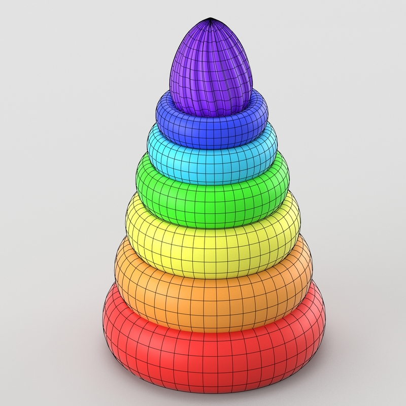 modèle 3D de Jouet Pyramide pour enfants aux couleurs vives ...