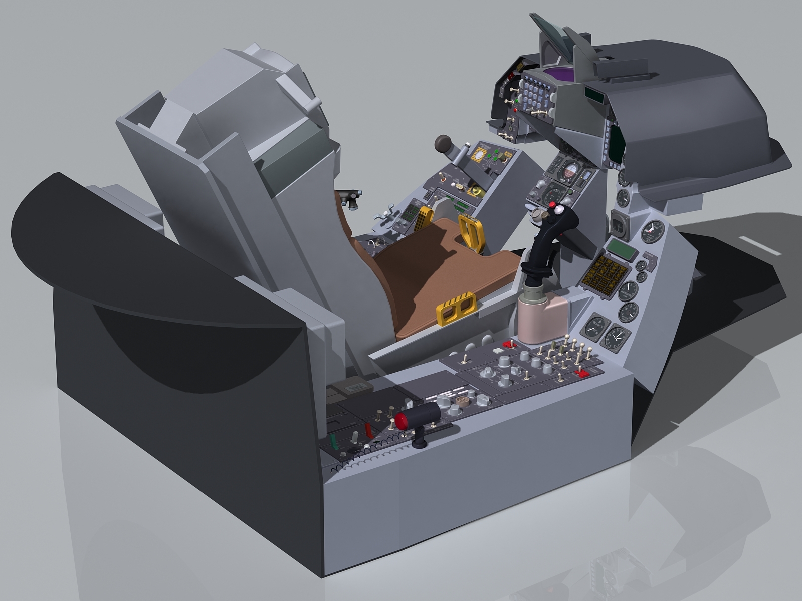 f-16 cockpit 3d model