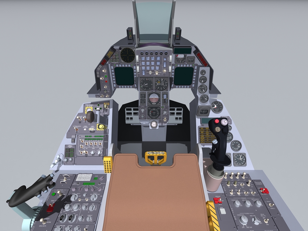 f-16 cockpit 3d model