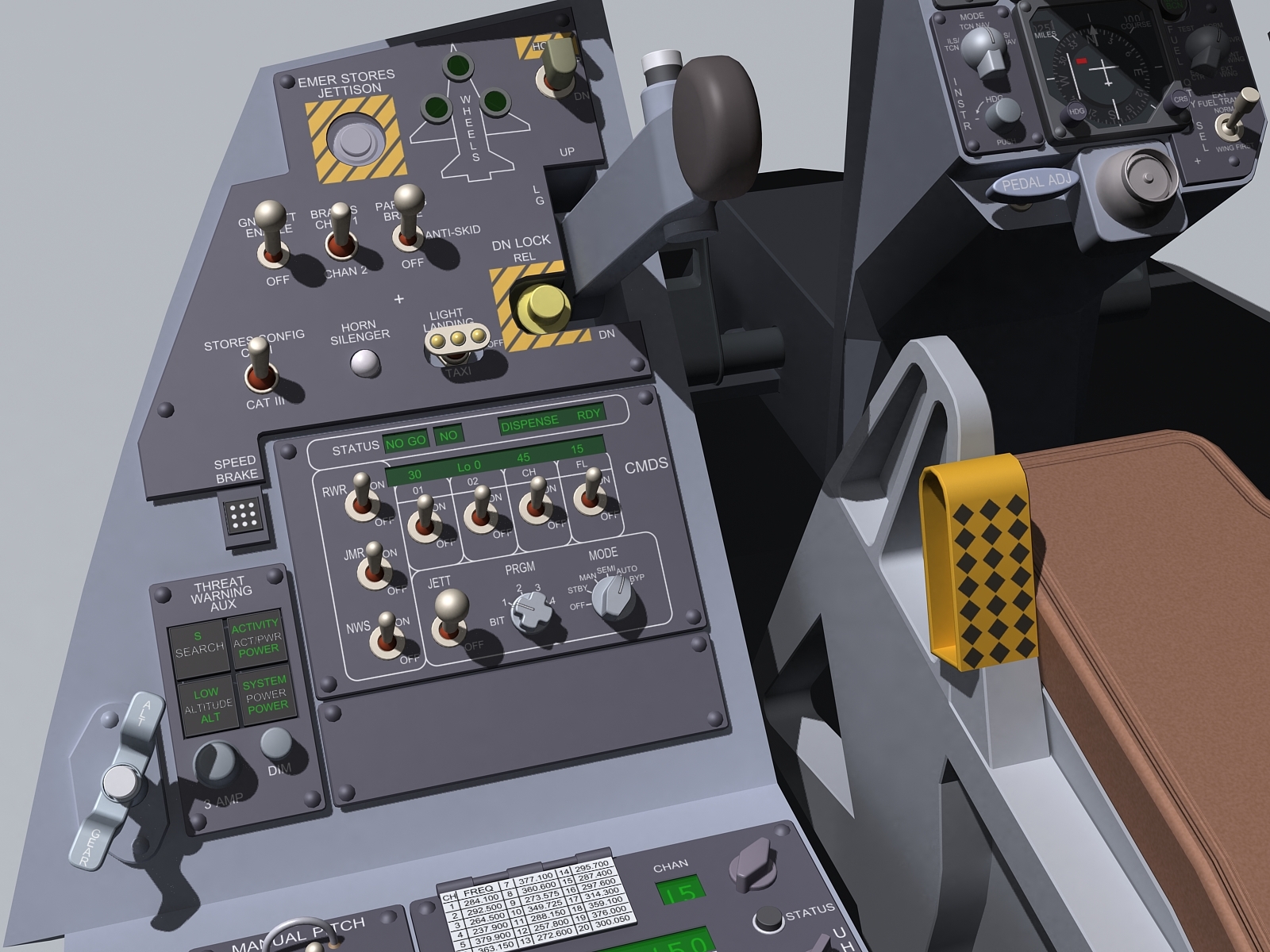 f-16 cockpit 3d model